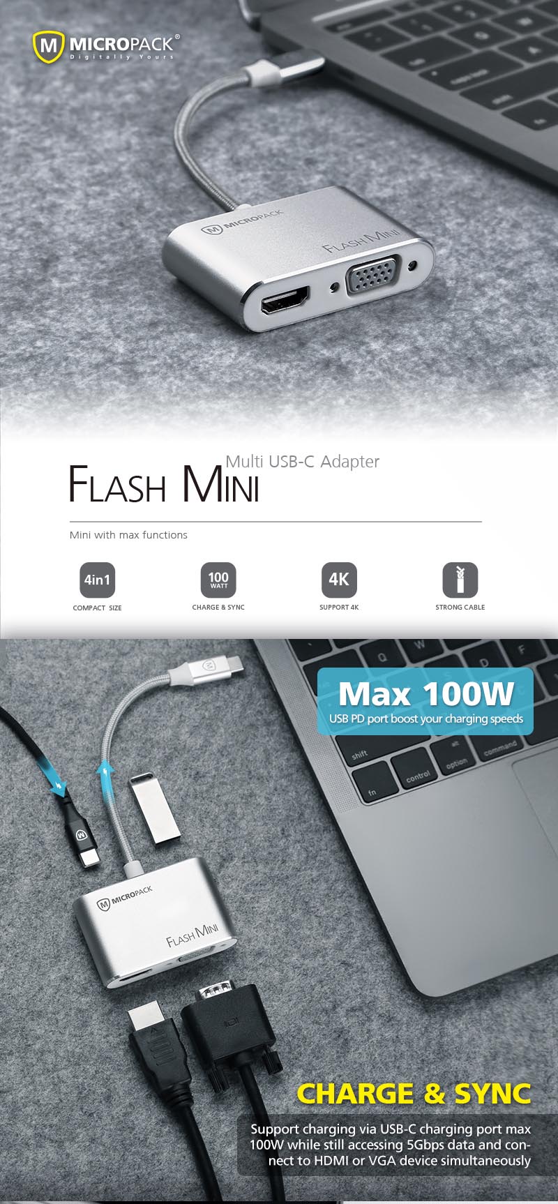 Micropack MDC-4HVP Flash Mini Adapter Price in Bangladesh - Tech Land BD