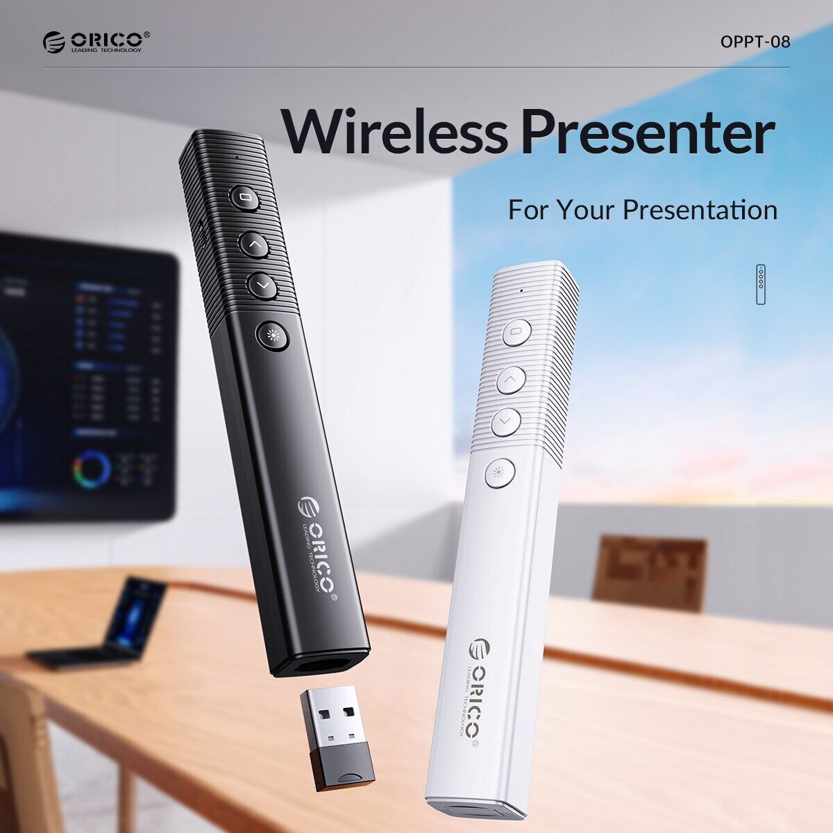 ORICO OPPT-08 MULTI-FUNCTIONAL WIRELESS USB LASER PRESENTATION CLICKER PRICE IN BD | TECHLAND BD