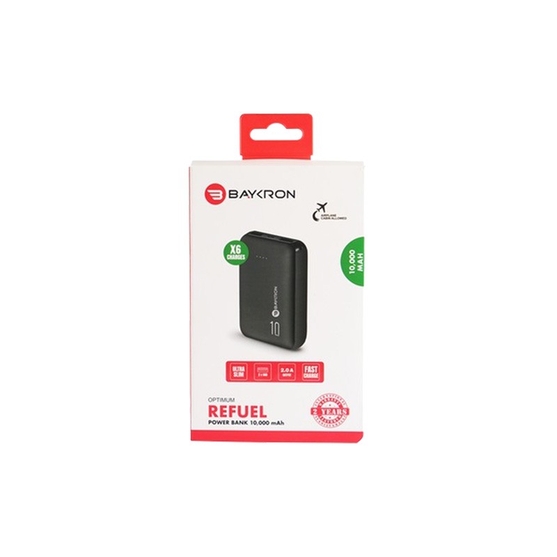 Baykron BA-PB-BLK-100 10,000 mAh Power Bank Price In BD | TECHLAND BD