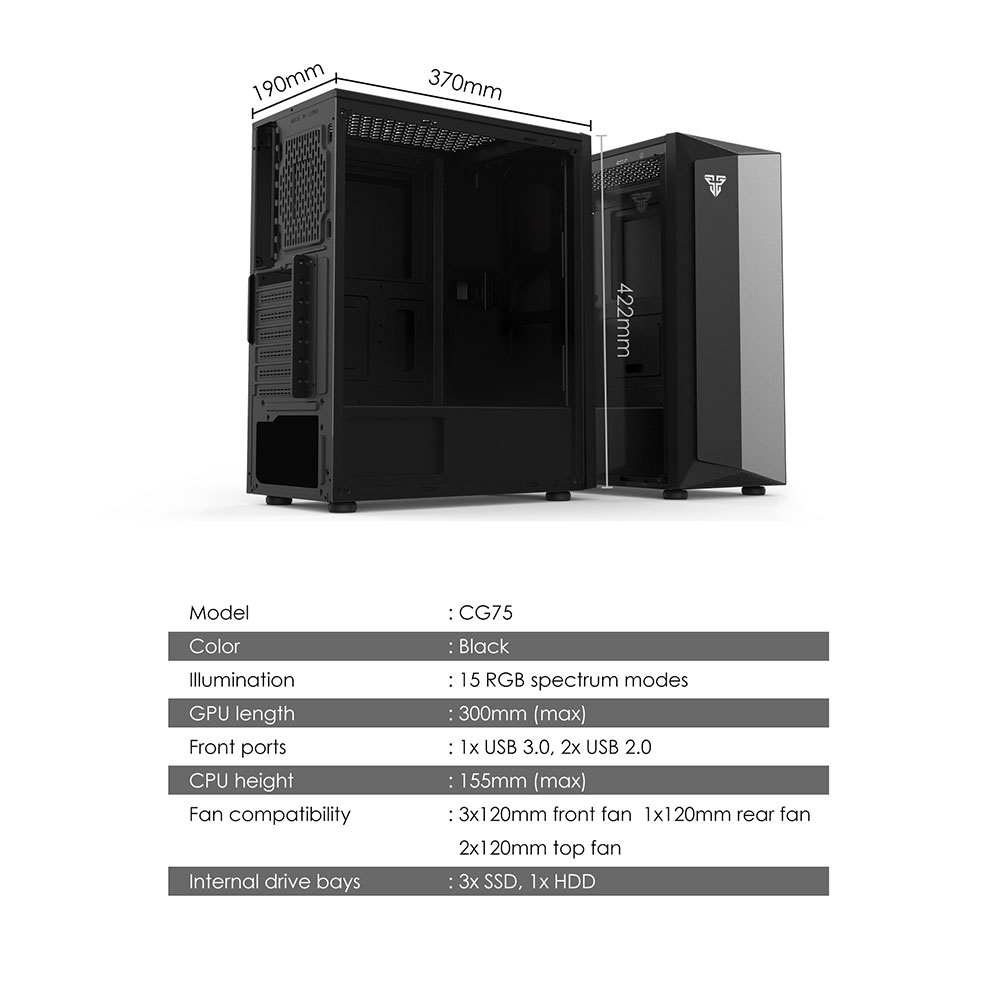 Fantech CG75 RGB middle tower case Price in Bangladesh - Tech Land BD