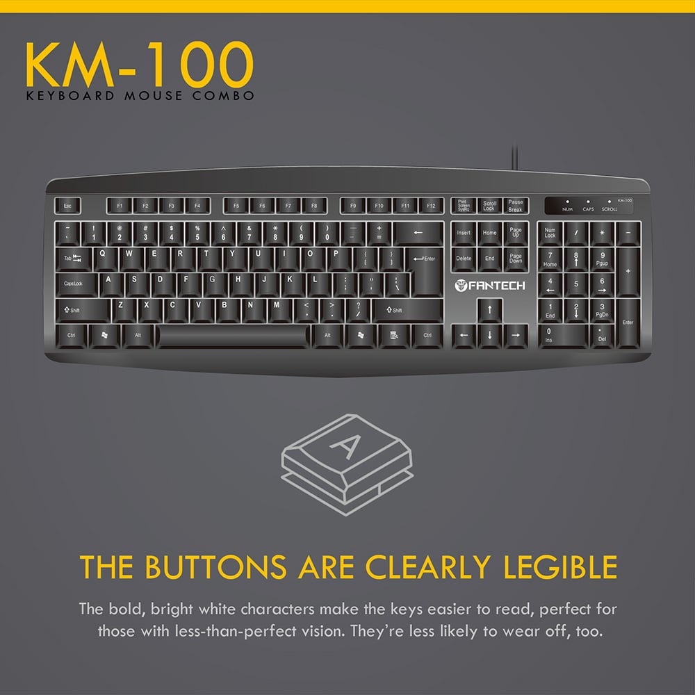 Fantech KM100 Keyboard Mouse Combo Price in bd | TechLand BD