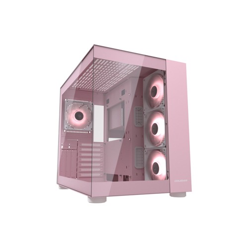 Cougar FV150 RGB Mid Tower Micro ATX Dual Chamber Computer Case-Pink ...