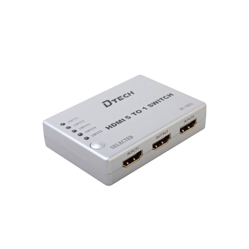 Dtech DT-7021 5 TO 1 HDMI Switch Price In Bd | TechLand BD