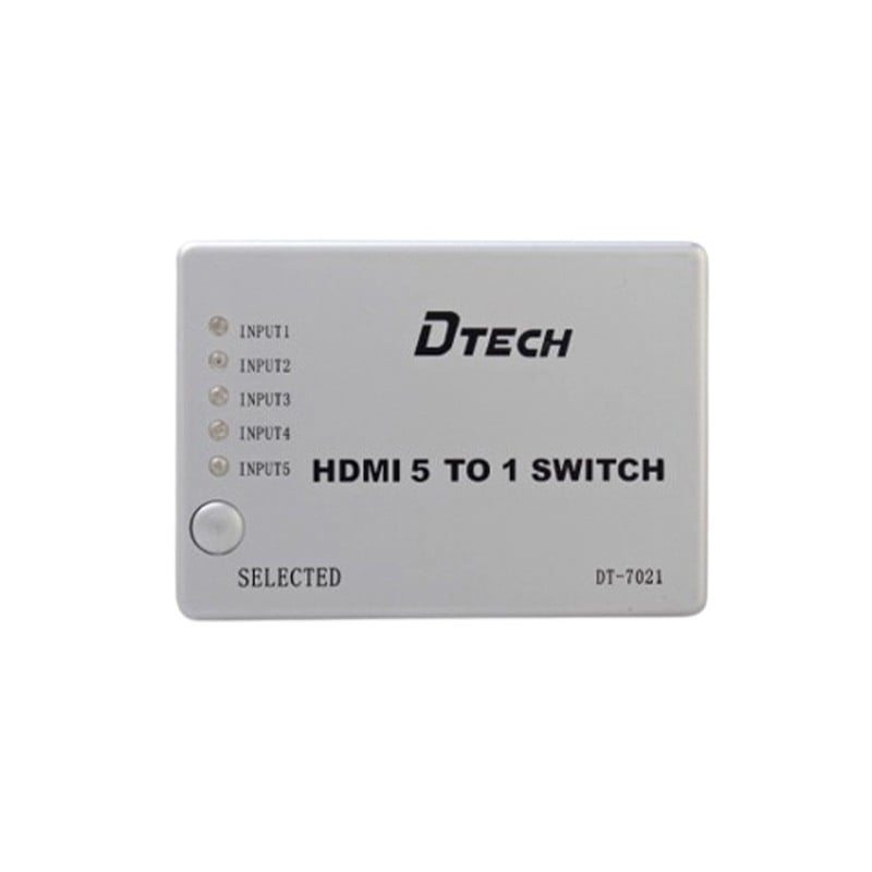 Dtech DT-7021 5 TO 1 HDMI Switch Price In Bd | TechLand BD