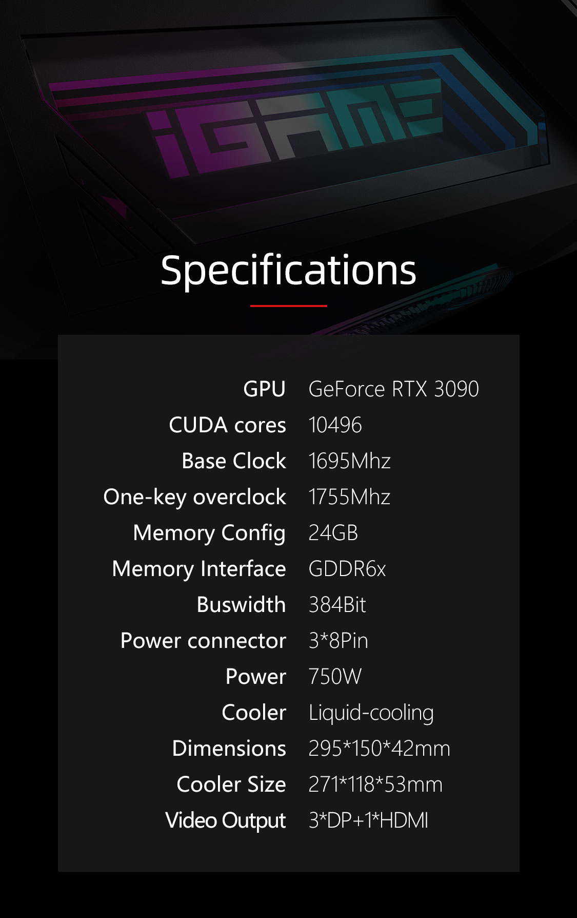 Colorful iGame RTX 3090 Neptune OC-V Graphics Card price in Bangladesh 2021