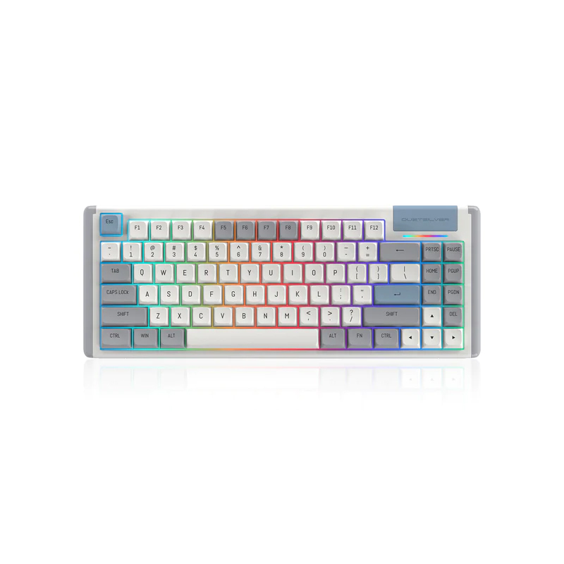 DUSTSILVER K84 GREY WHITE BLUE KEYBOARD PRICE IN BD | TECHLAND BD