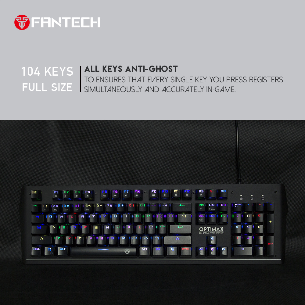 Fantech MK885RGB Optimax Full Size Edition RGB Optical Switch Keyboard ...