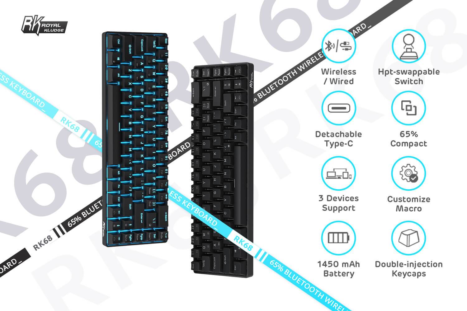 RK Royal Kludge RK68 Mechanical Keyboard Price in Bangladesh - Tech Land BD