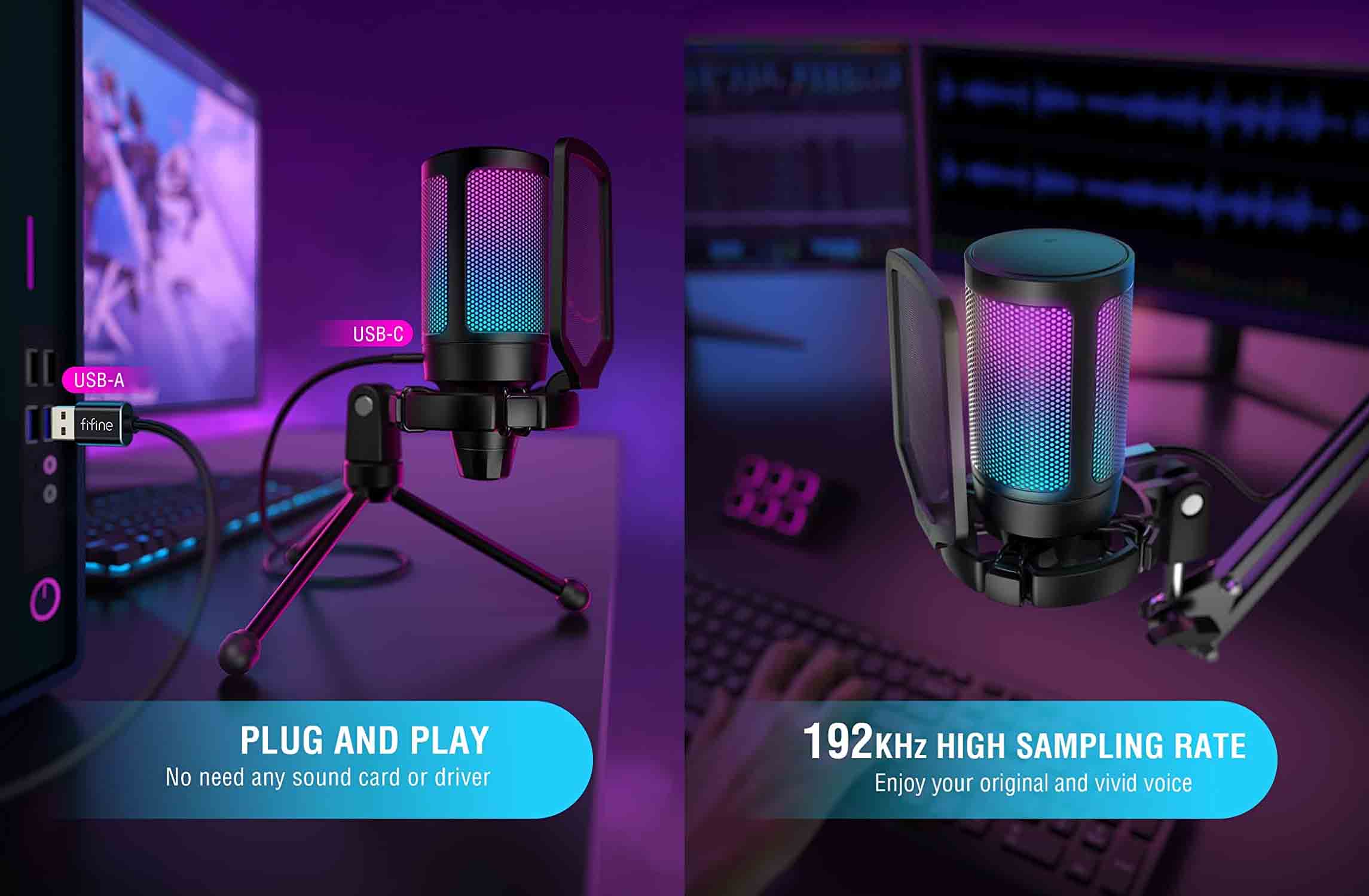 Buy FIFINE Ampligame A6 RGB USB Condenser Microphone in Bangladesh 2023 ...