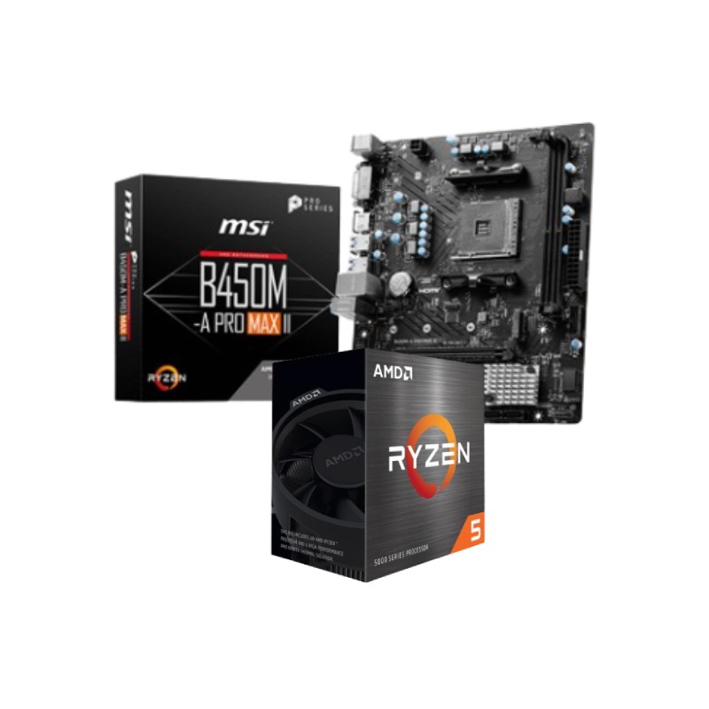 AMD RYZEN 5 5500 PROCESSOR AND MSI B450M-A PRO MAX II MOTHERBOARD COMBO ...