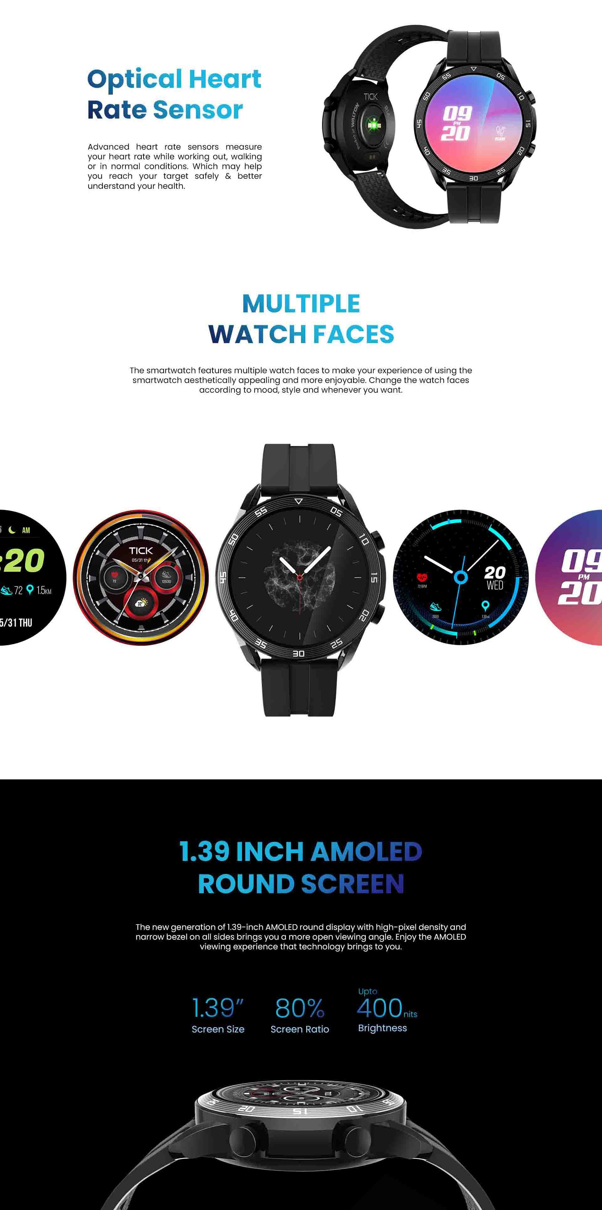 Buy Walton TICK R1A 1.39-inch Amoled Display Smart Watch in Bangladesh ...