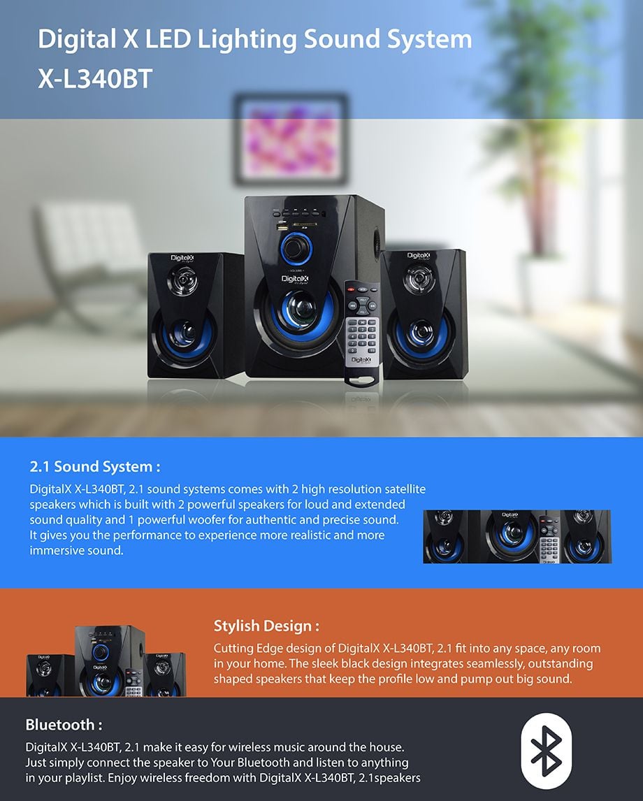 Digital X-L340BT Speaker Price in Bangladesh 2021