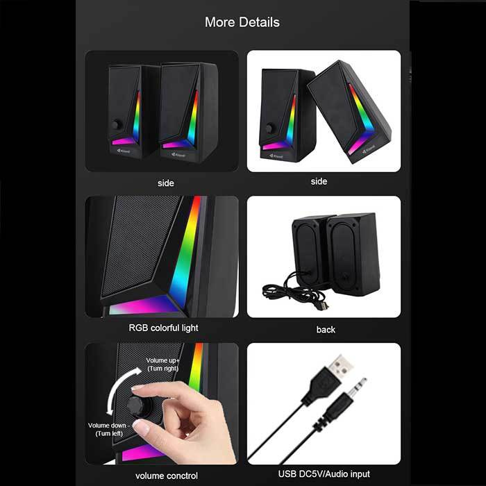 KISONLI X1 RGB LIGHT USB SPEAKER price in BD | TechlandBD