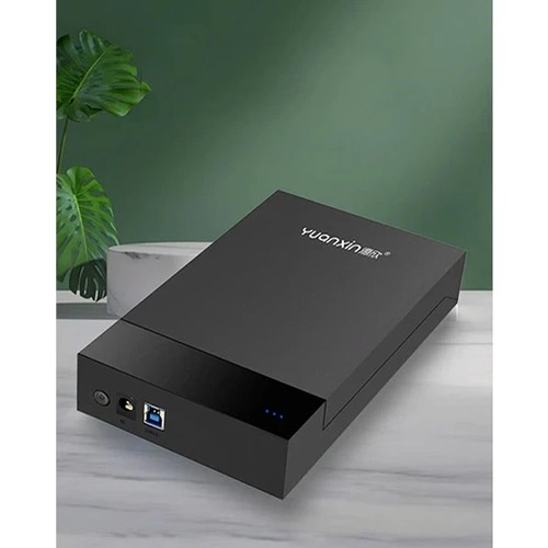 Yuanxin 3.5 Inch SATA HDD Enclosure with Power Adapter black